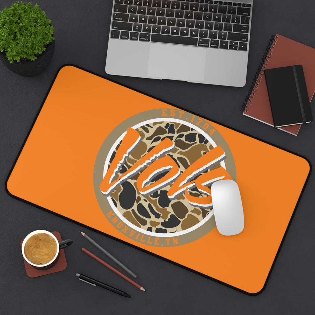 Tennessee Vols Script Logo Desk Mat | Orange Camouflage Tennessee Game ...