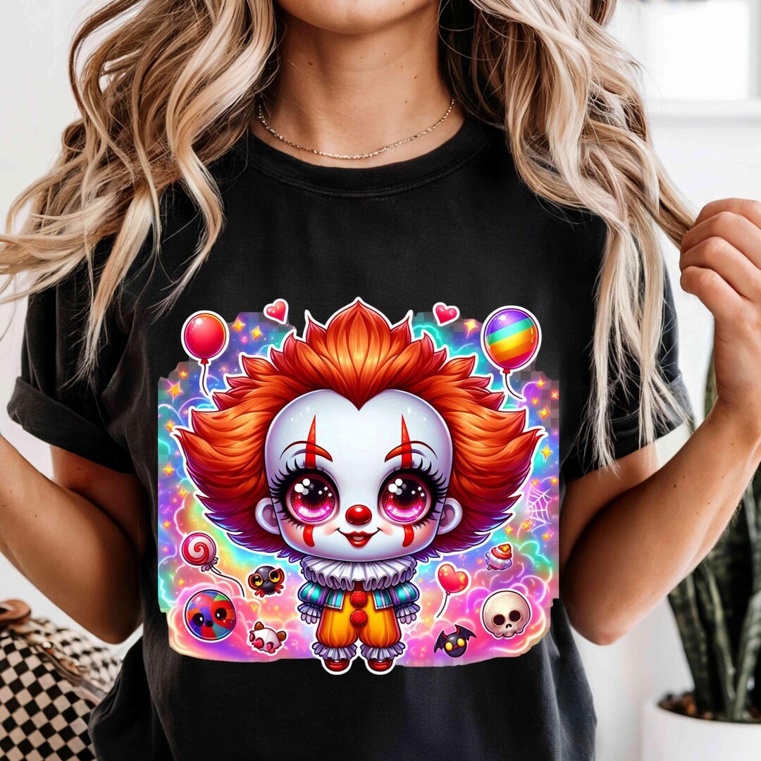 Chibi Pennywise PNG | Cute Kawaii Clown Halloween Clipart | Spooky Neon ...