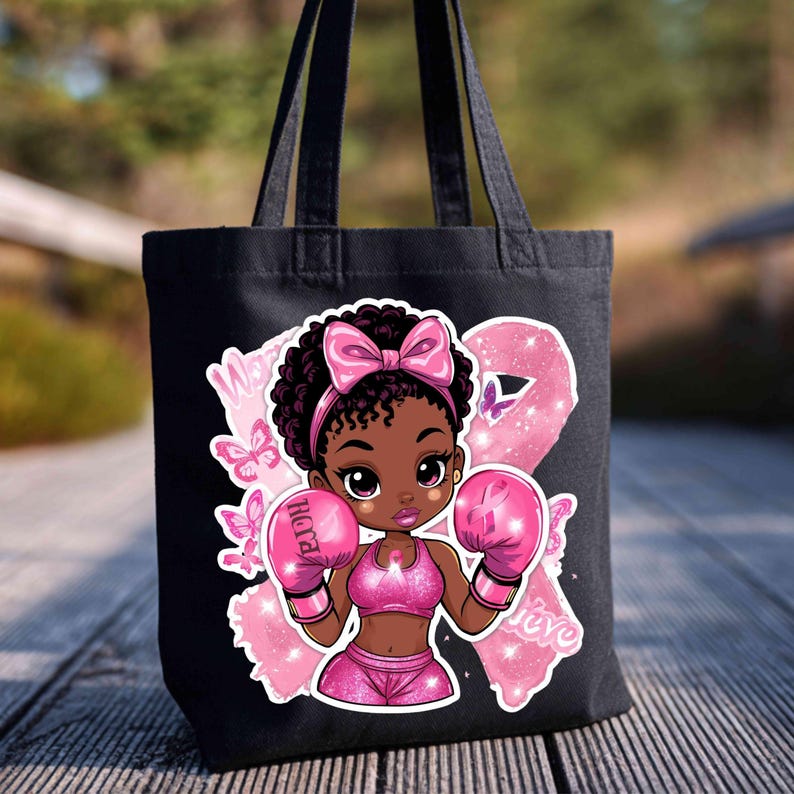 Chibi Breast Cancer Warrior PNG | Pink Boxing Girl Clipart | Hope ...