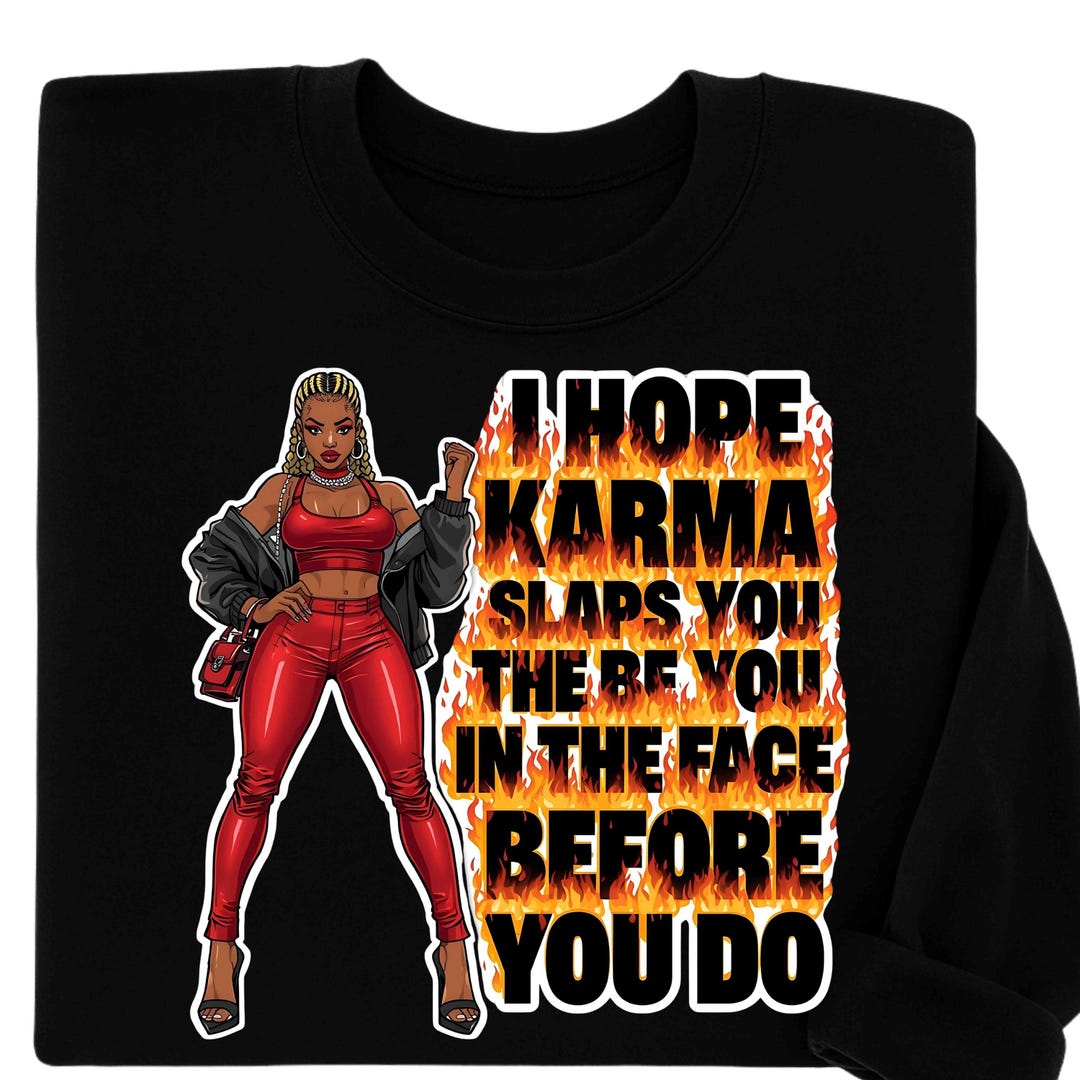 Karma Quote PNG | Black Woman Cartoon Clipart | Sassy Empowering ...