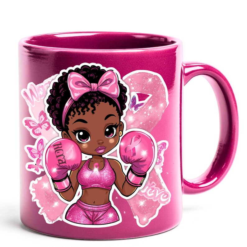 Chibi Breast Cancer Warrior PNG | Pink Boxing Girl Clipart | Hope ...