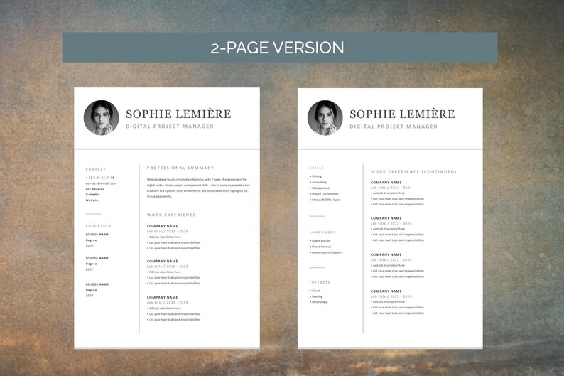 Modern Ats-friendly Resume Template Pack | Editable in Word, Canva ...