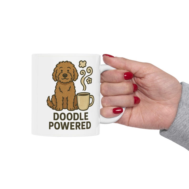 Goldendoodle Cartoon Ceramic Mug: Doodle Powered Coffee Cup - Etsy UK