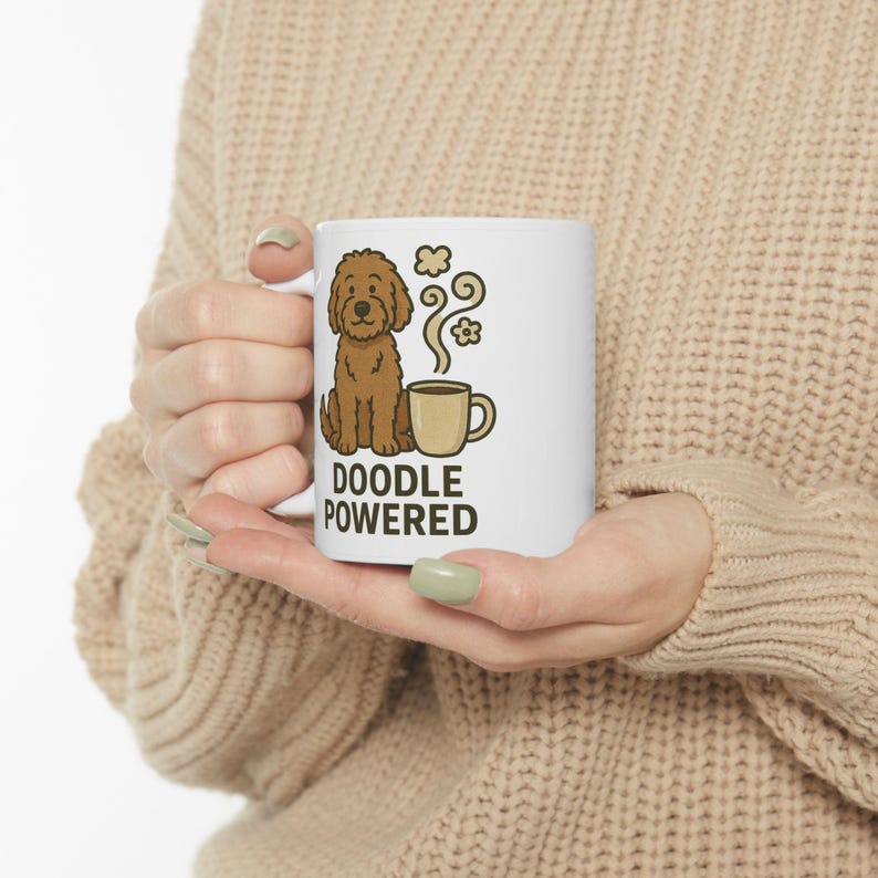 Goldendoodle Cartoon Ceramic Mug: Doodle Powered Coffee Cup - Etsy UK