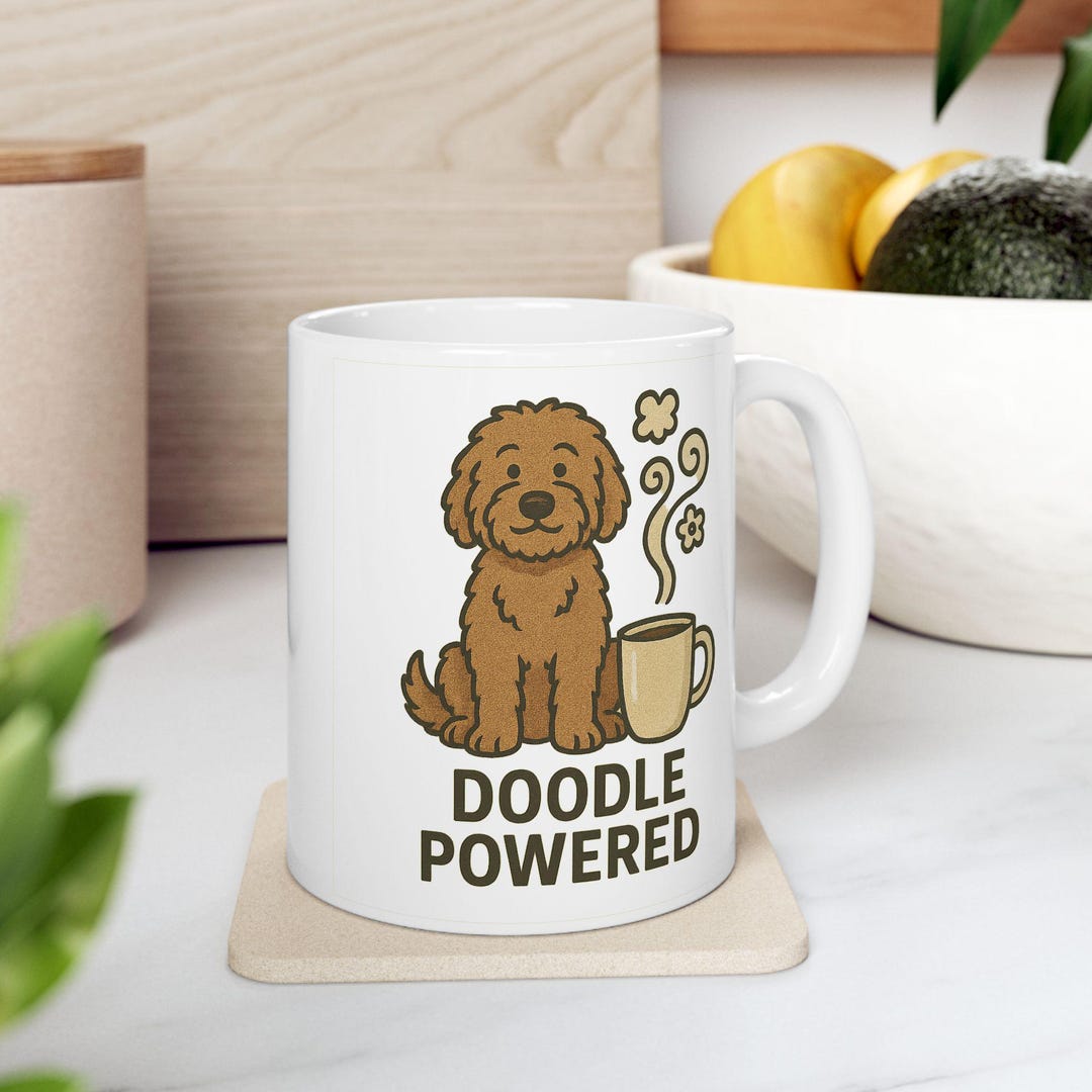 Goldendoodle Cartoon Ceramic Mug: Doodle Powered Coffee Cup - Etsy UK