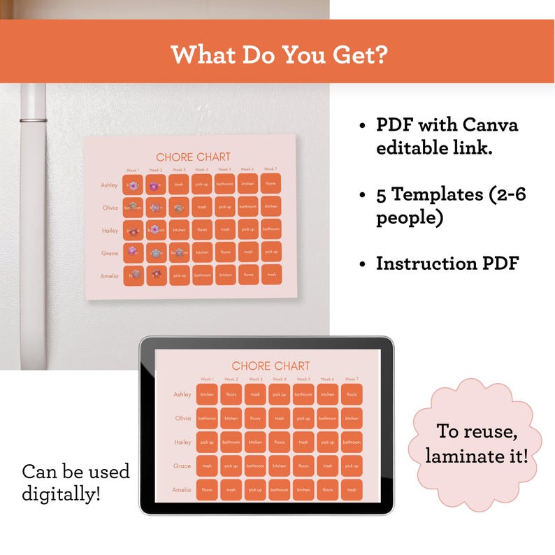 Editable Roommate Chore Chart: College Apartment Cleaning Schedule ...
