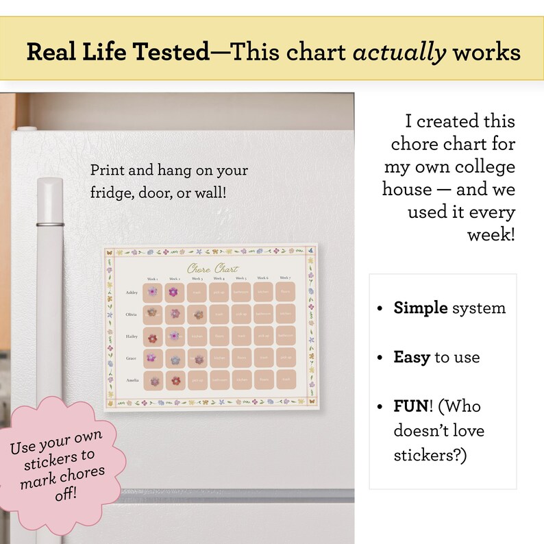 Editable Roommate Chore Chart: College Apartment Cleaning Schedule ...