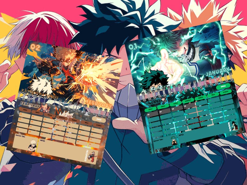 My Hero Academia 2026 Calendar | Anime Printable Calendar | BNHA ...