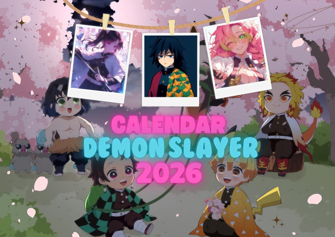 Anime Demon Slayer 2026 Calendar | Digital Printable Wall Calendar ...