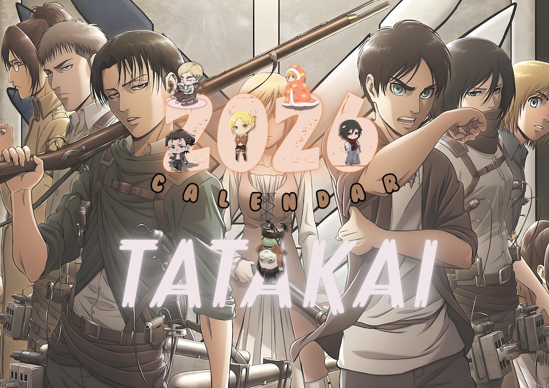 Attack on Titan Anime Calendar 2026 – Digital Printable Wall & Desk ...