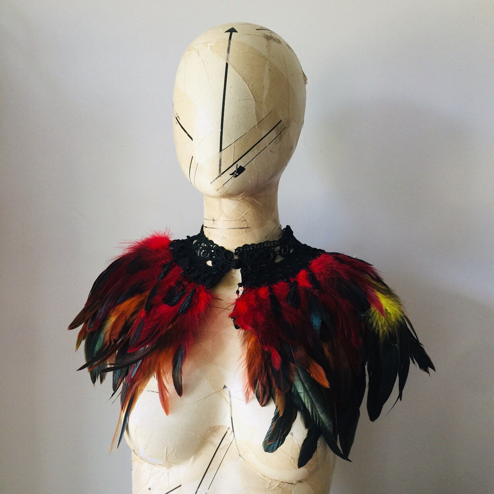 Phoenix Feather Collar Fire Feathers | Etsy