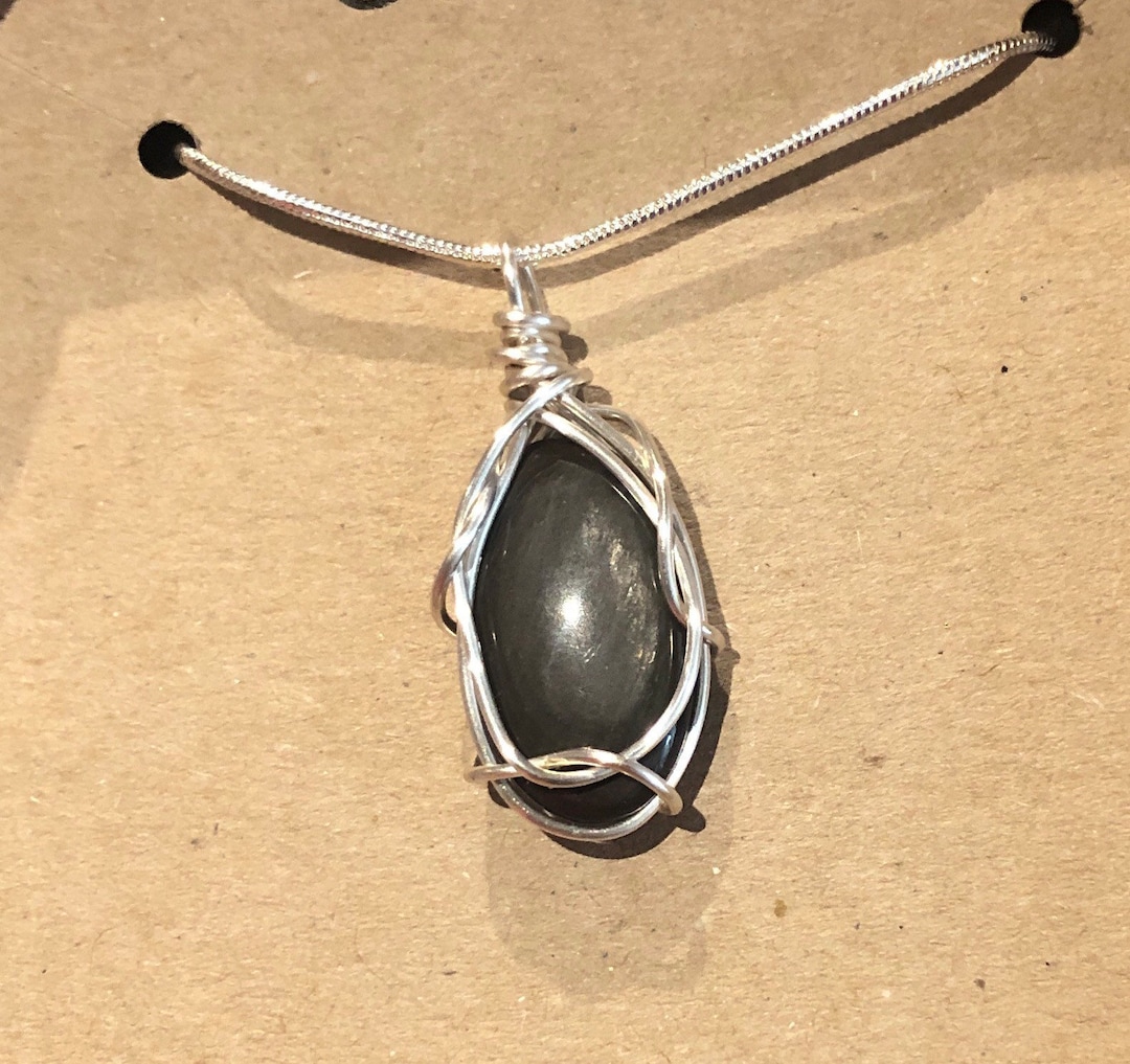Golden Obsidian Necklace - Etsy