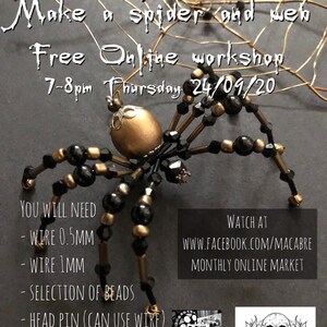 Beaded Spider and Web Kit / Wire Work Kit / Halloween Craft Kit / Make ...