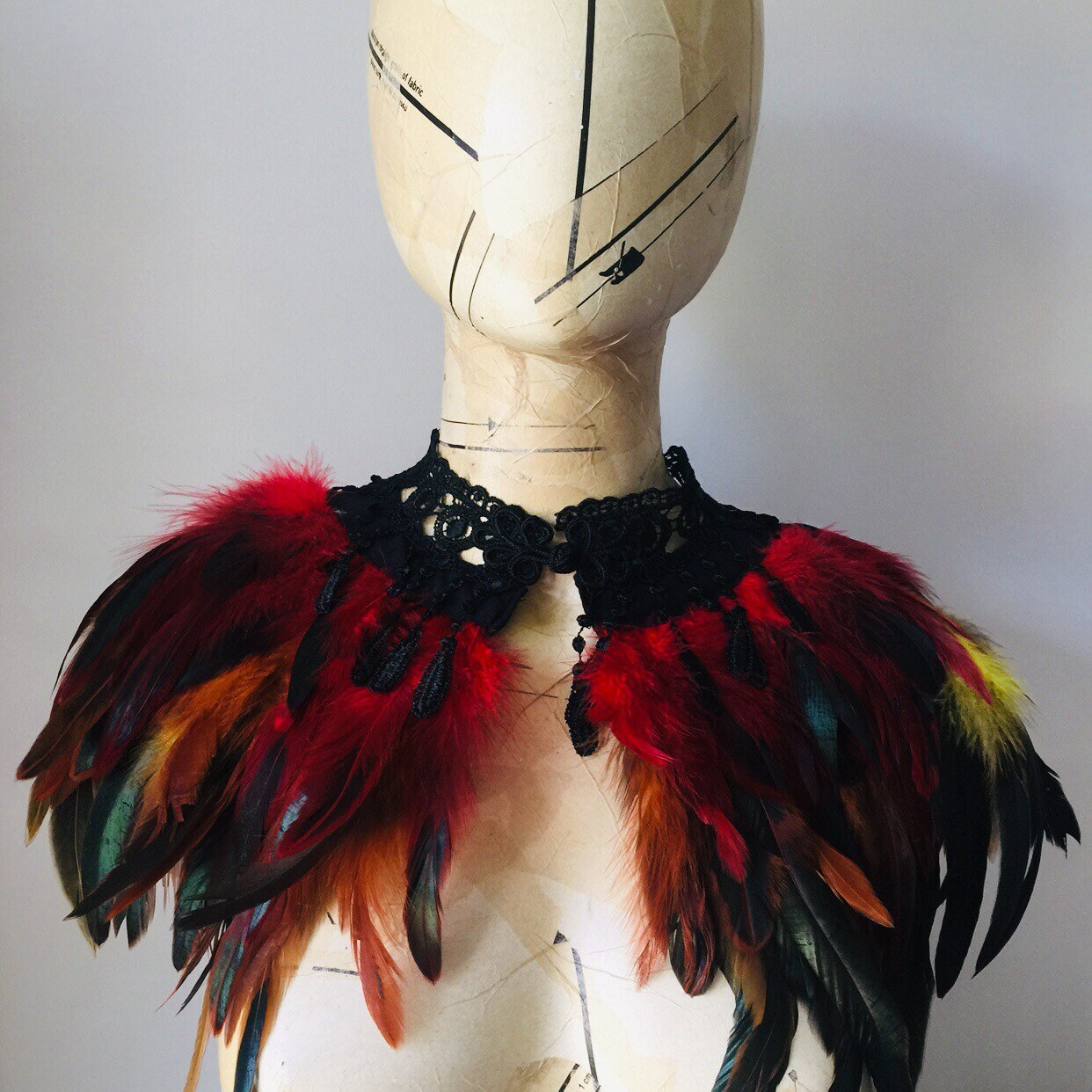 Phoenix Feather Collar Fire Feathers Halloween - Etsy