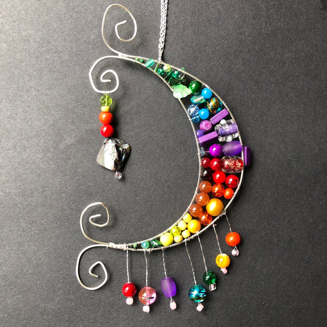 Beaded Moon Kit / Wire Work Kit / Rainbow Window Hanger Kit / | Etsy