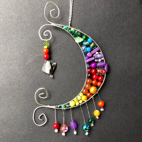 Beaded Moon Kit / Wire Work Kit / Rainbow Window Hanger Kit / - Etsy