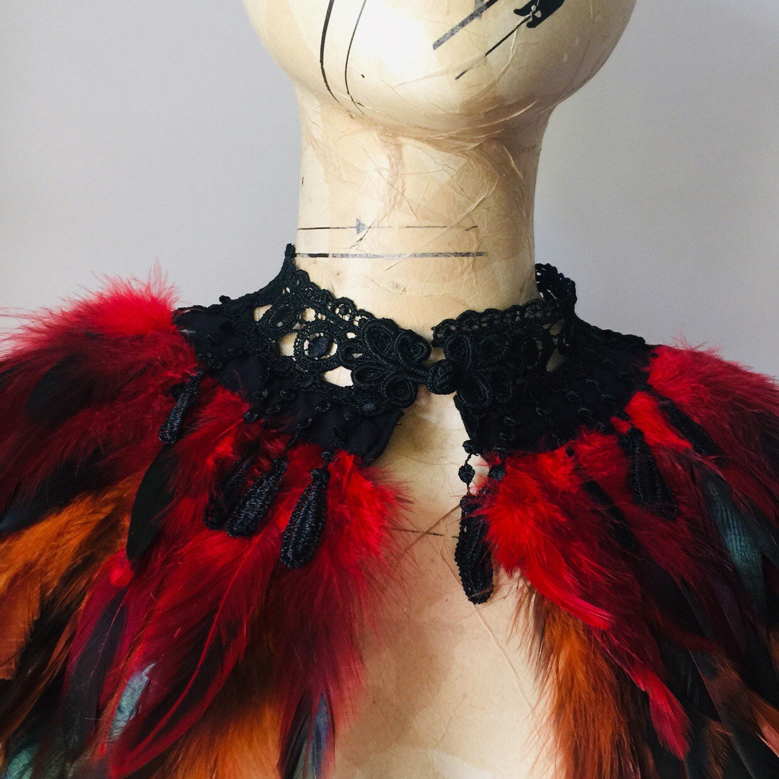Phoenix Feather Collar Fire Feathers | Etsy