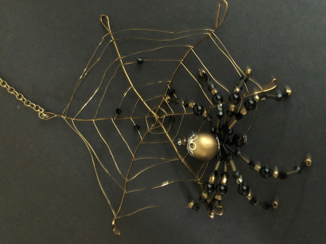 Beaded Spider and Web Kit / Wire Work Kit / Halloween Craft - Etsy