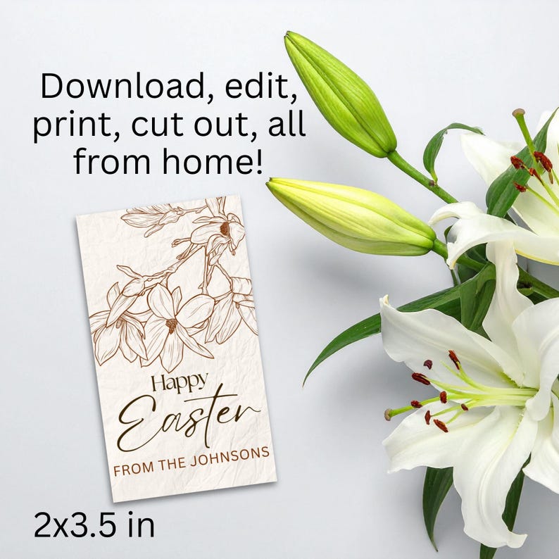 Editable Easter Gift Tags • Custom Name Canva Template (digital ...