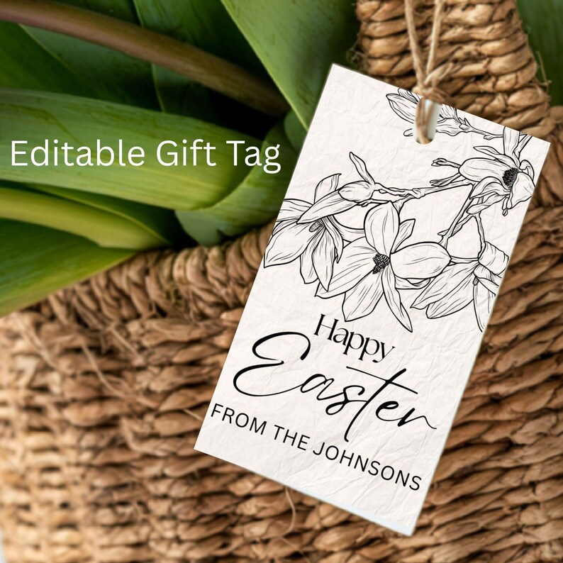 Editable Easter Gift Tags • Custom Name Canva Template (digital ...