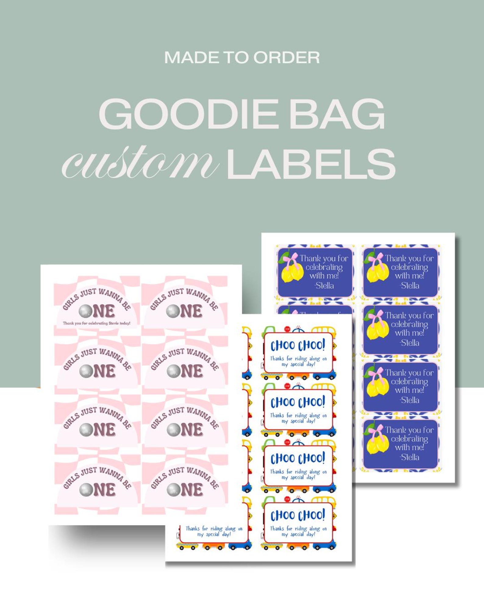 Custom Goodie Bag Labels | Goodie Bag Labels | Custom Birthday Labels ...