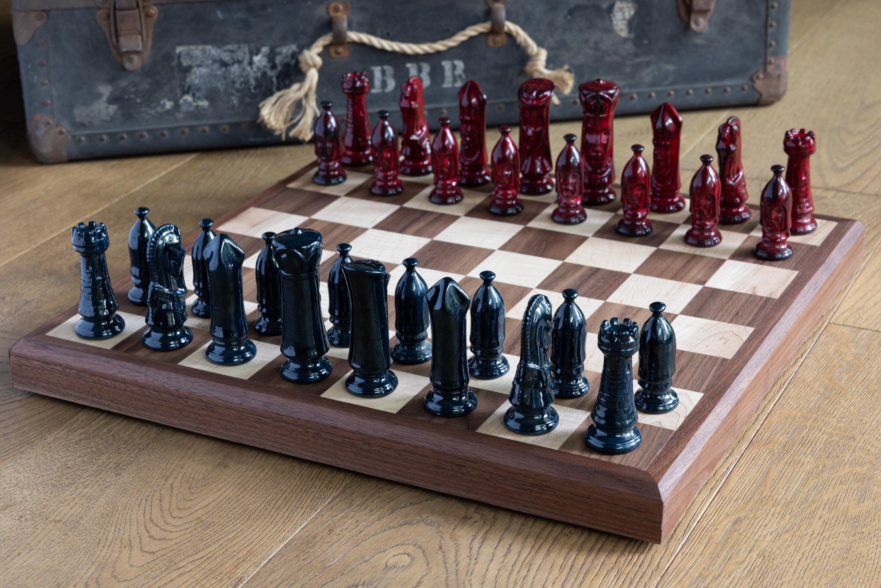 Chess Board Maple and Walnut Handmade Hardwood Chessboard - Etsy