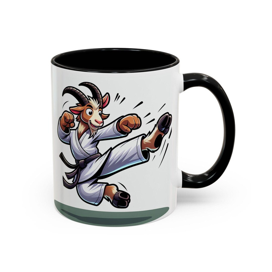 Karate Goat Accent Mug | Fun Gift for Martial Arts Lovers, Unique ...