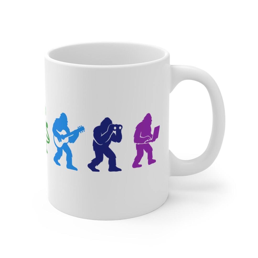 Bigfoot Evolution Mug, Sasquatch Coffee Cup, Funny Gift for Dad ...