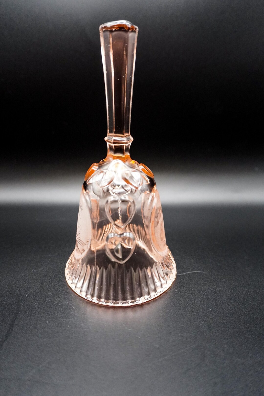 Vintage Fenton Pink Glass Bell With Heart-shaped Designs - Etsy