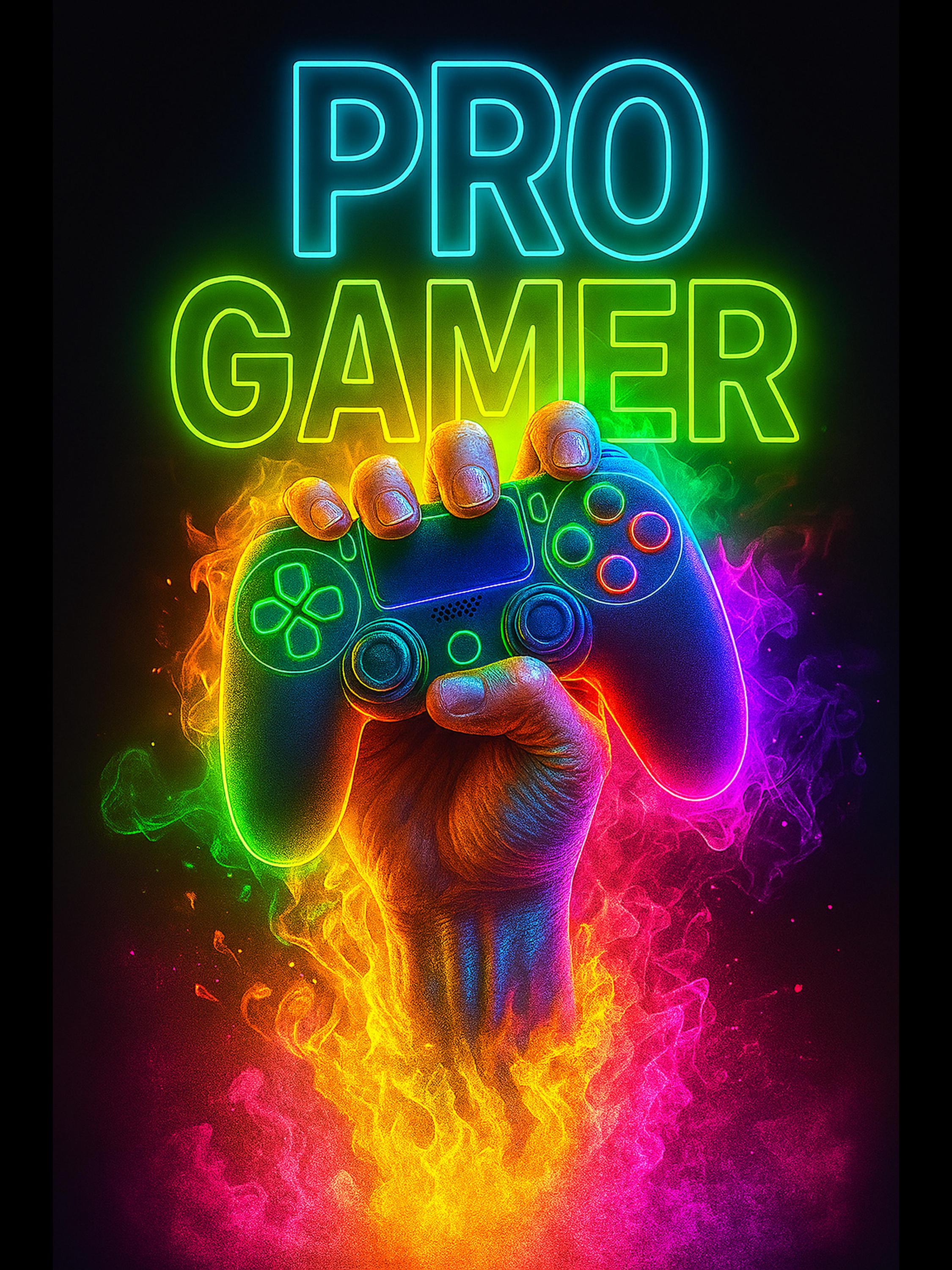 Pro Gamer Neon Poster – 18x24" High-resolution Digital Download – RGB ...