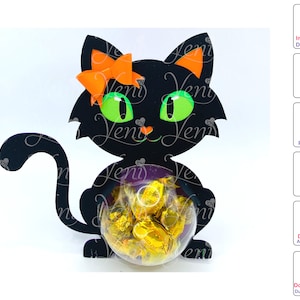 WITH DOTTED OPENING Black Cat Candy Holder for 4 Sizes Domes - Etsy