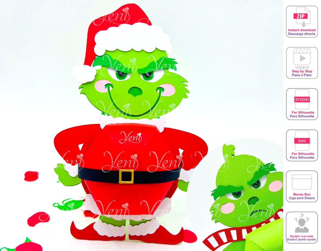 WITH Box Grinch Candy Holder With Box Digital Files Svg studio - Etsy