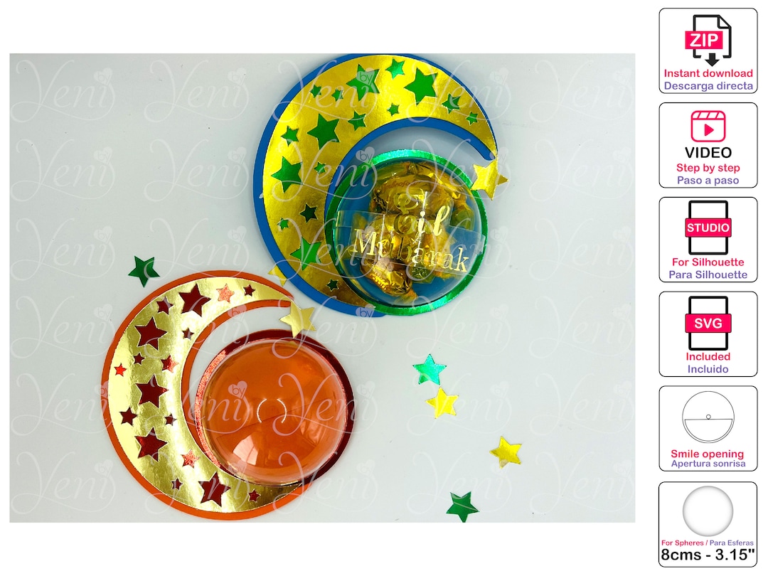 WITH Smile Mechanism Ramadan Moon Candy Holder for 8cm / - Etsy