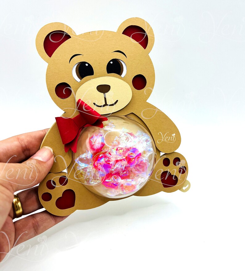WITH Spoon Mechanism Teddy Bear Candy Holder for 4 Domes Sizes - Etsy
