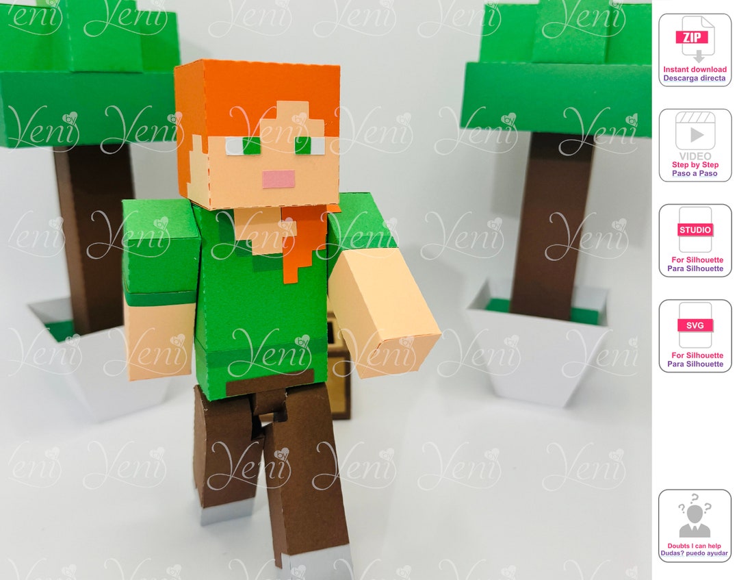 Personagem Alex de Minecraft SVG cricut ou scanandcut Arquivo Studio ...