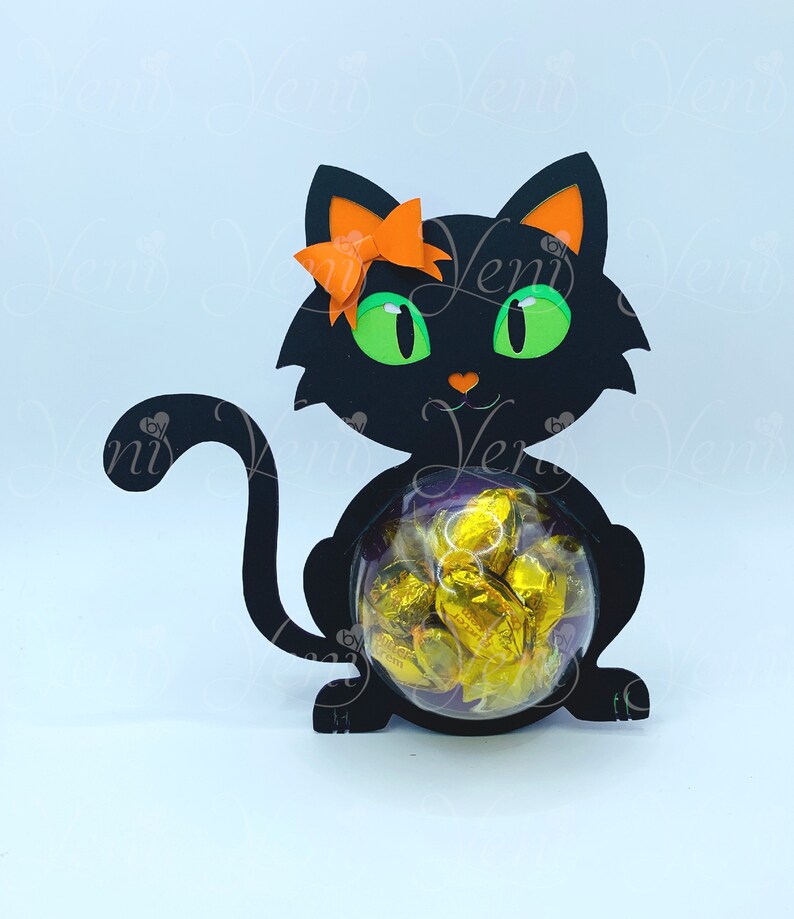 WITH DOTTED OPENING Black Cat Candy Holder for 4 Sizes Domes - Etsy