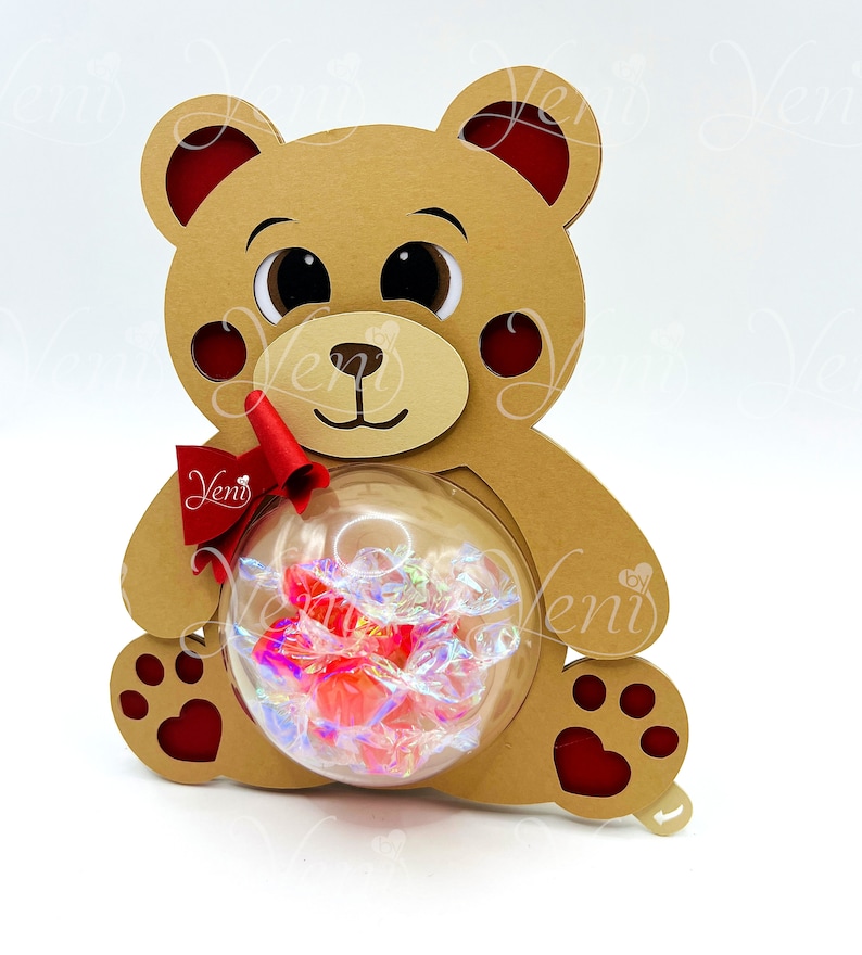 WITH Spoon Mechanism Teddy Bear Candy Holder for 4 Domes Sizes - Etsy