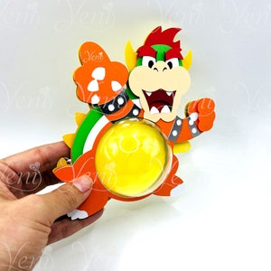 WITH Spoon Mechanism Bowser and Peach Candy Holder for 8cm / - Etsy