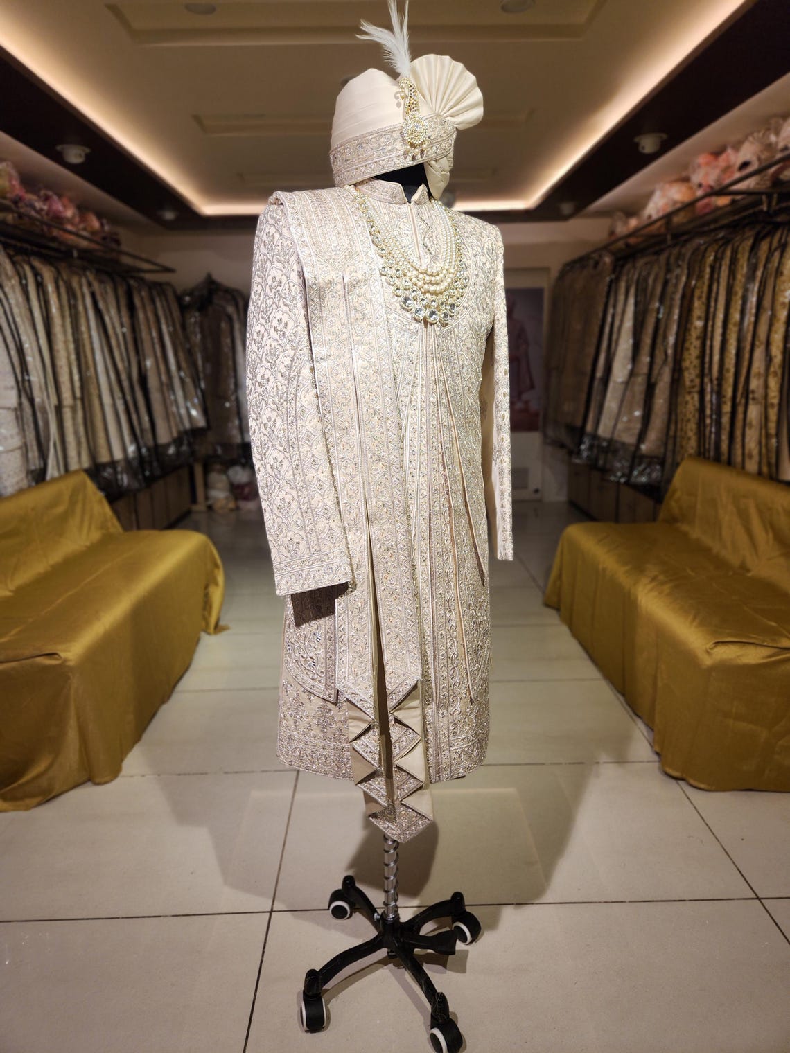 LUXURY ROSE GOLD Wedding Sherwani for Groom: Indian Men Wedding Outfit ...