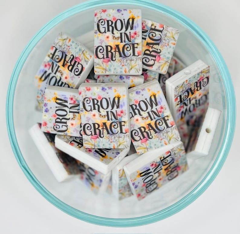 Grow in Grace Exclusive (groovy & Resin) Focal Printed Bead - Etsy