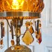 Antique Amber Parlor Table Lamp With Diamond/quilted Glass Shade - Etsy