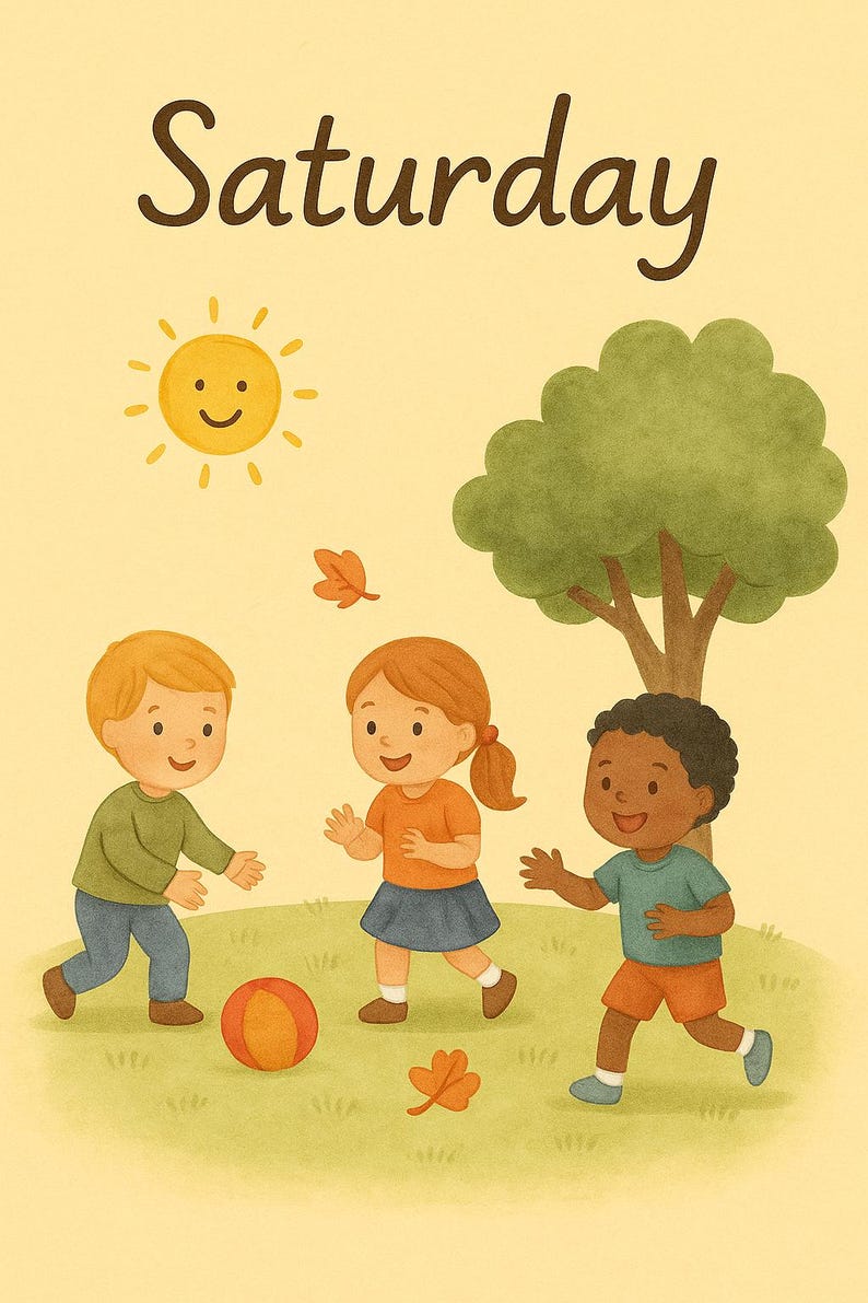 Montessori Days of the Week Posters | Watercolour Educational Print Set ...