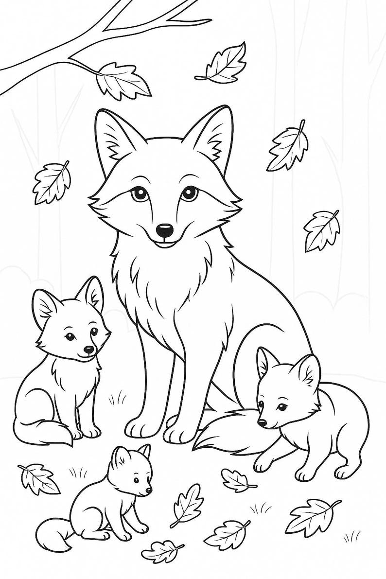 Autumn Coloring Book for Kids: Woodland Animals, Pumpkins (PDF File) - Etsy