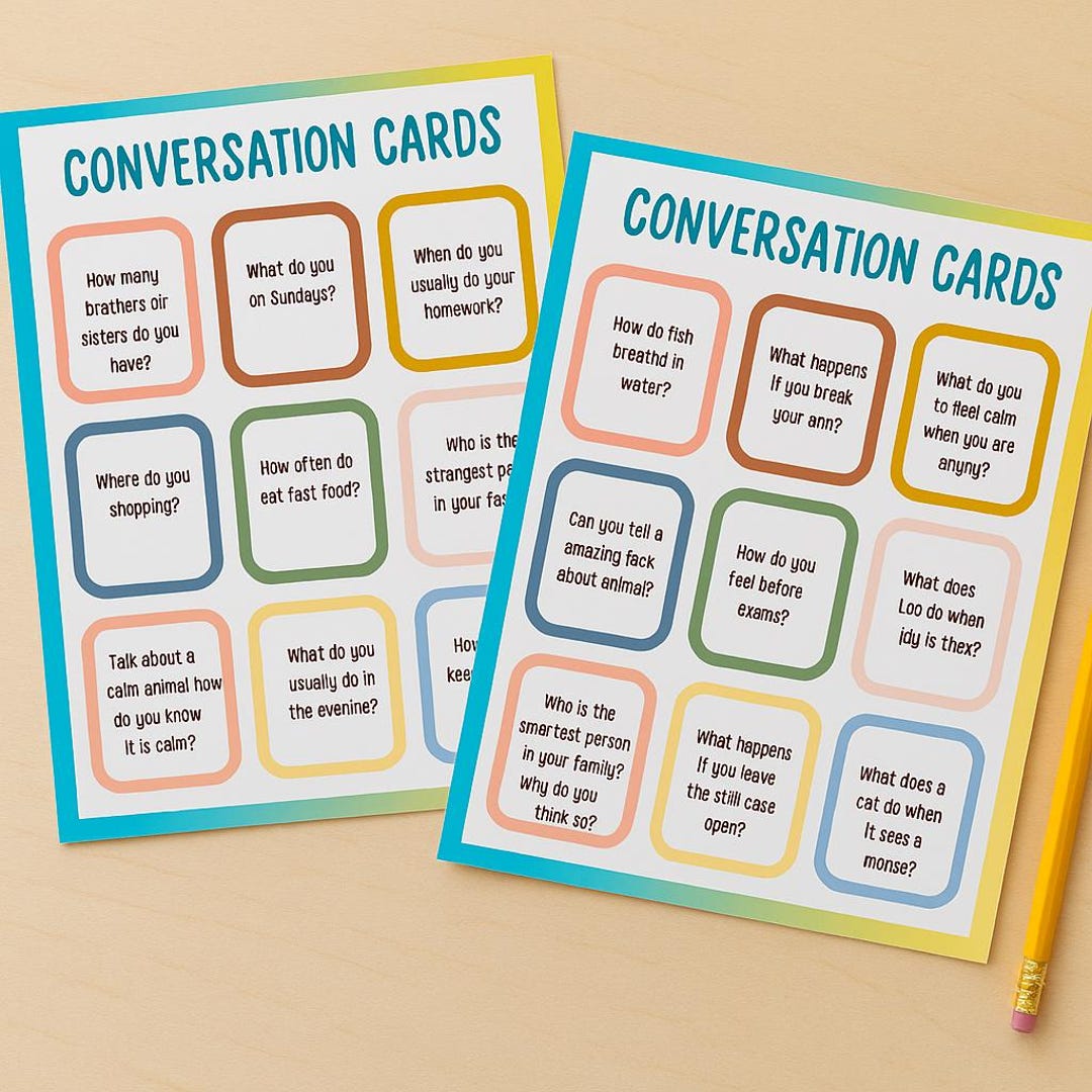 Boho Conversation Cards Worksheet for Kids – Fun & Reflective Prompts ...