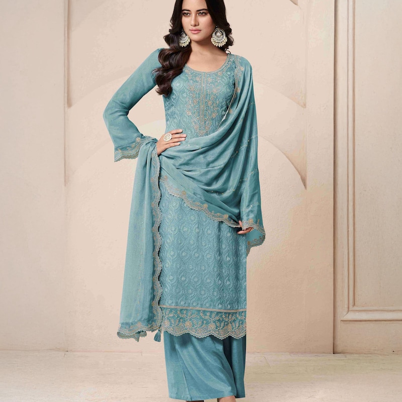 Teal Punjabi Suit - Etsy