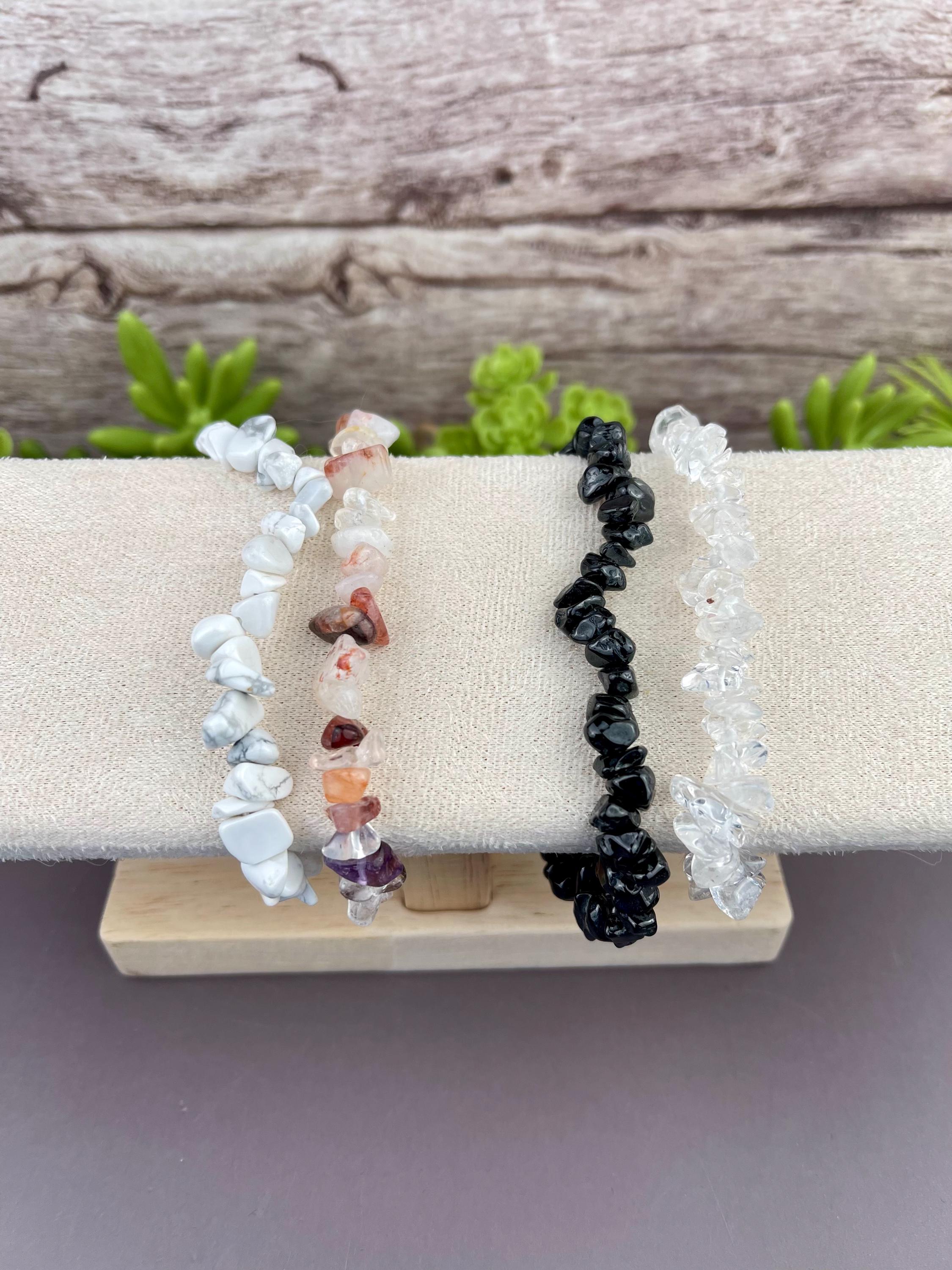 Genuine Crystal Gemstone Chip Bracelets - Etsy