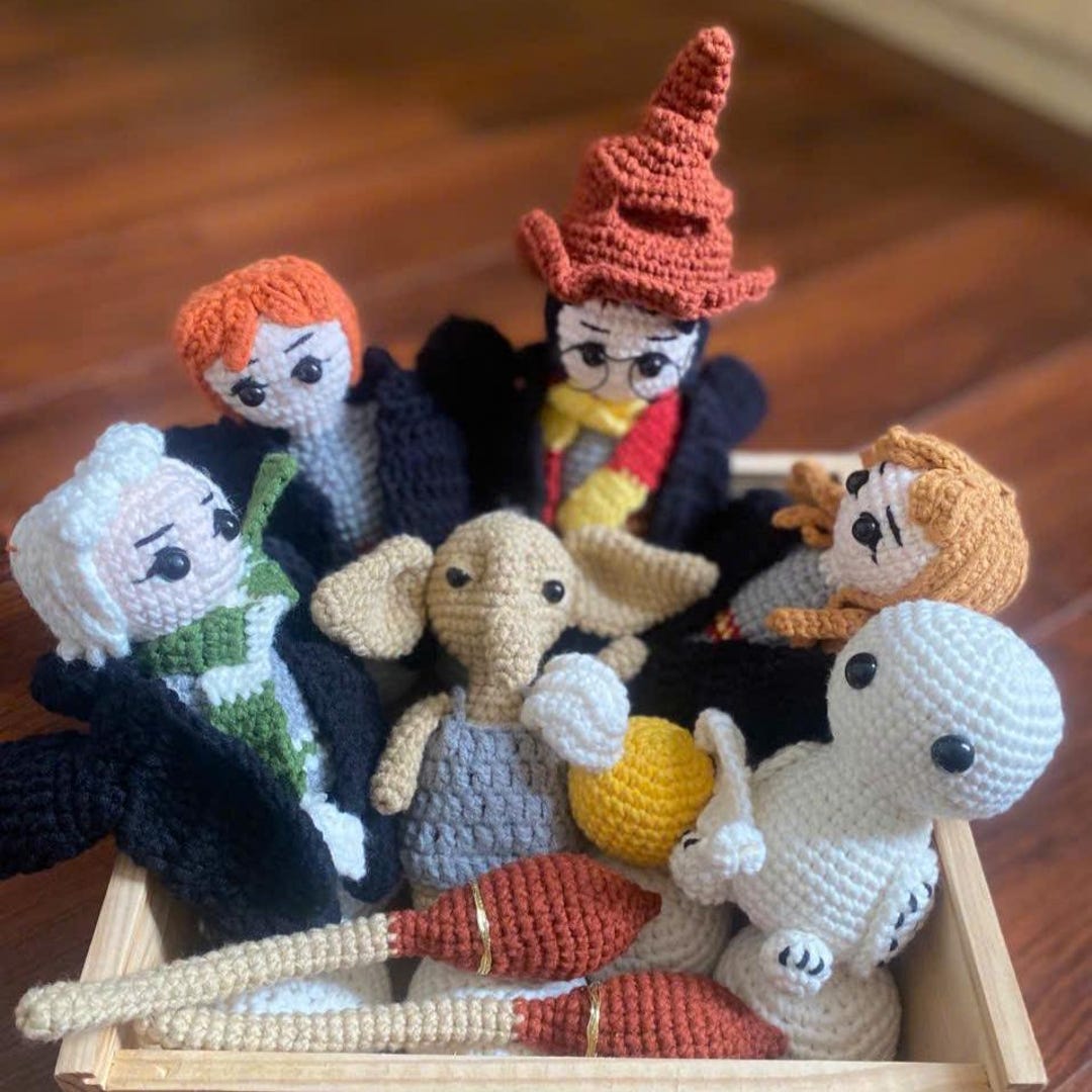 Handmade Crochet Witch Doll Set – Amigurumi Figurine With Removable ...