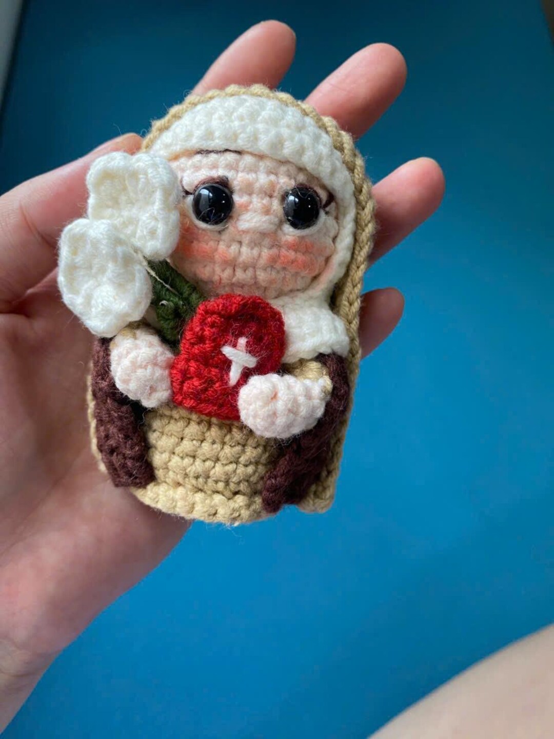 Handmade Crochet Catherine of Siena Figurine, Catholic Saint Doll Car ...
