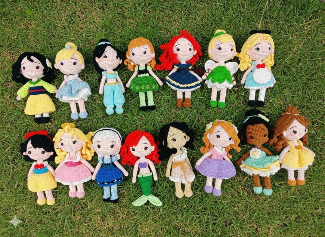 Crochet Princess Doll for Kid, Amigurumi Princess Collection, Handmade ...