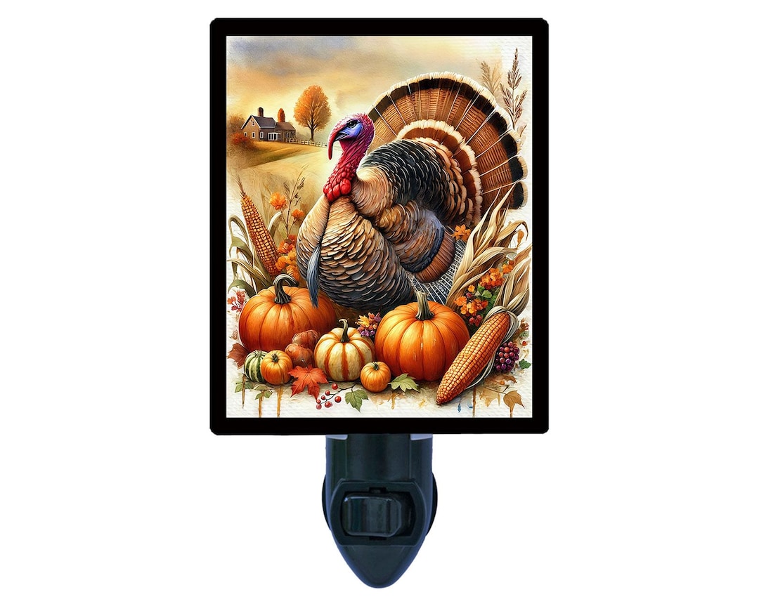 Pride of the Harvest – Thanksgiving Night Light – Turkey Pumpkin Art ...